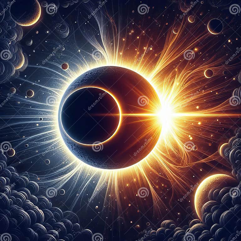 Solar Eclipse. the Moon Moving in Front of the Sun Stock Image - Image ...