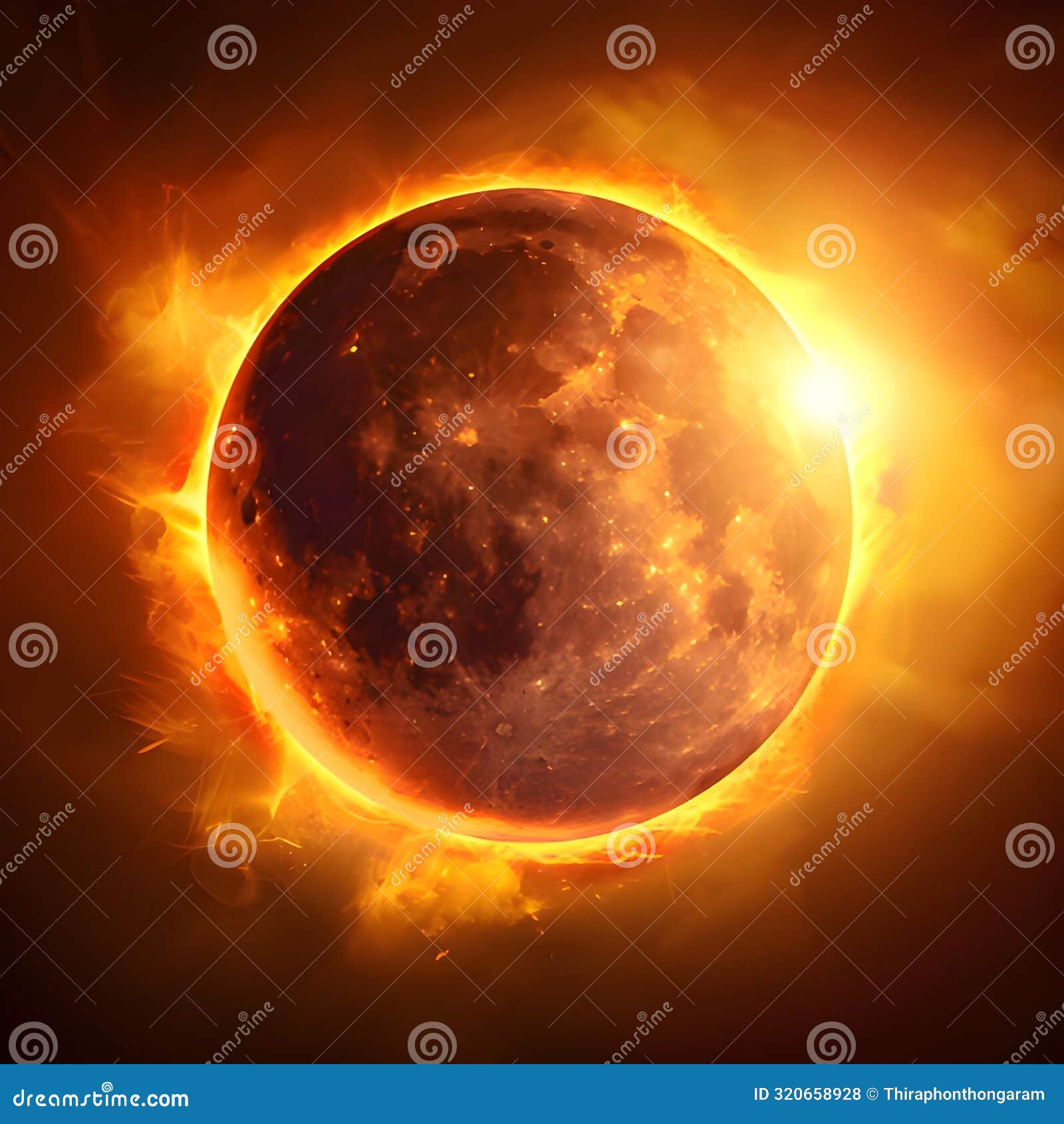 Solar Eclipse. the Moon Moving in Front of the Sun Stock Illustration ...