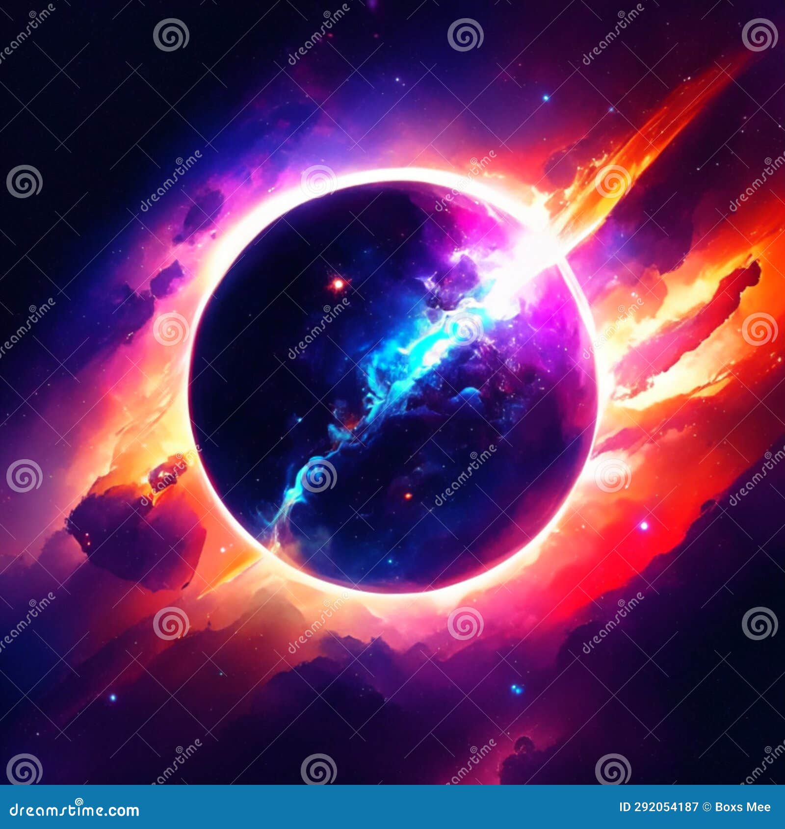 Solar Eclipse in the Night Sky. Vector Illustration. Space Background Stock Illustration ...