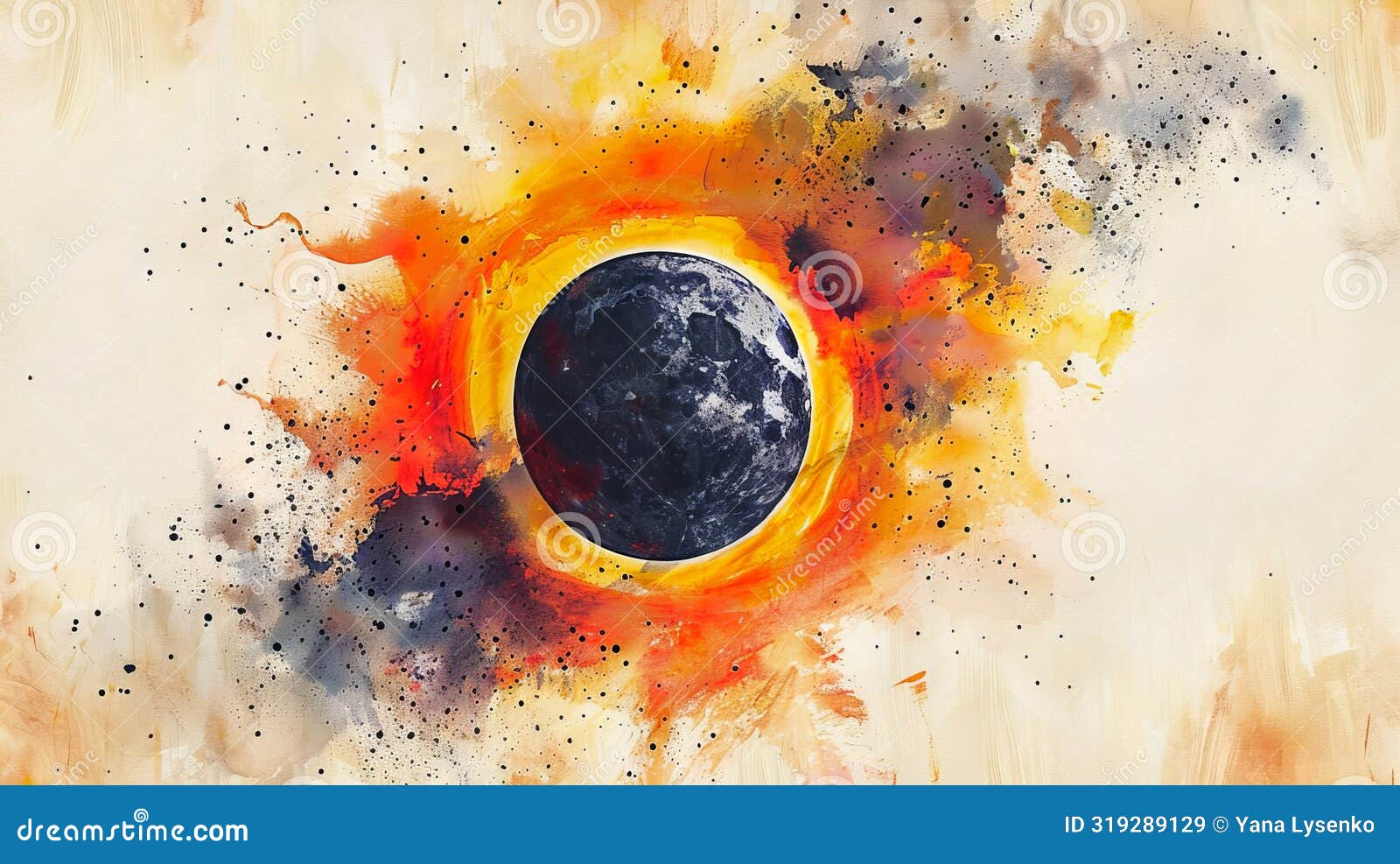 Solar Eclipse Over Vibrant Sky with Glowing Corona. Moon Blocks the Sun ...