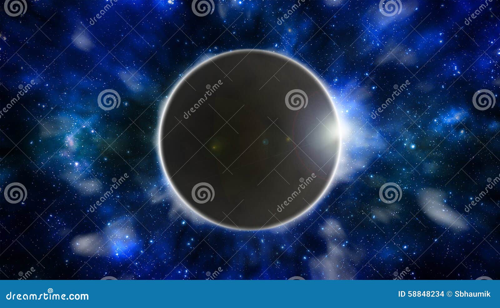 Solar Eclipse Stock Illustration Illustration Of Space 58848234