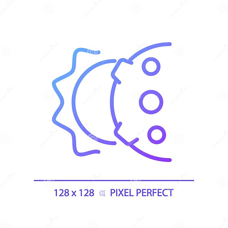 Solar Eclipse Pixel Perfect Gradient Linear Vector Icon Stock Vector ...