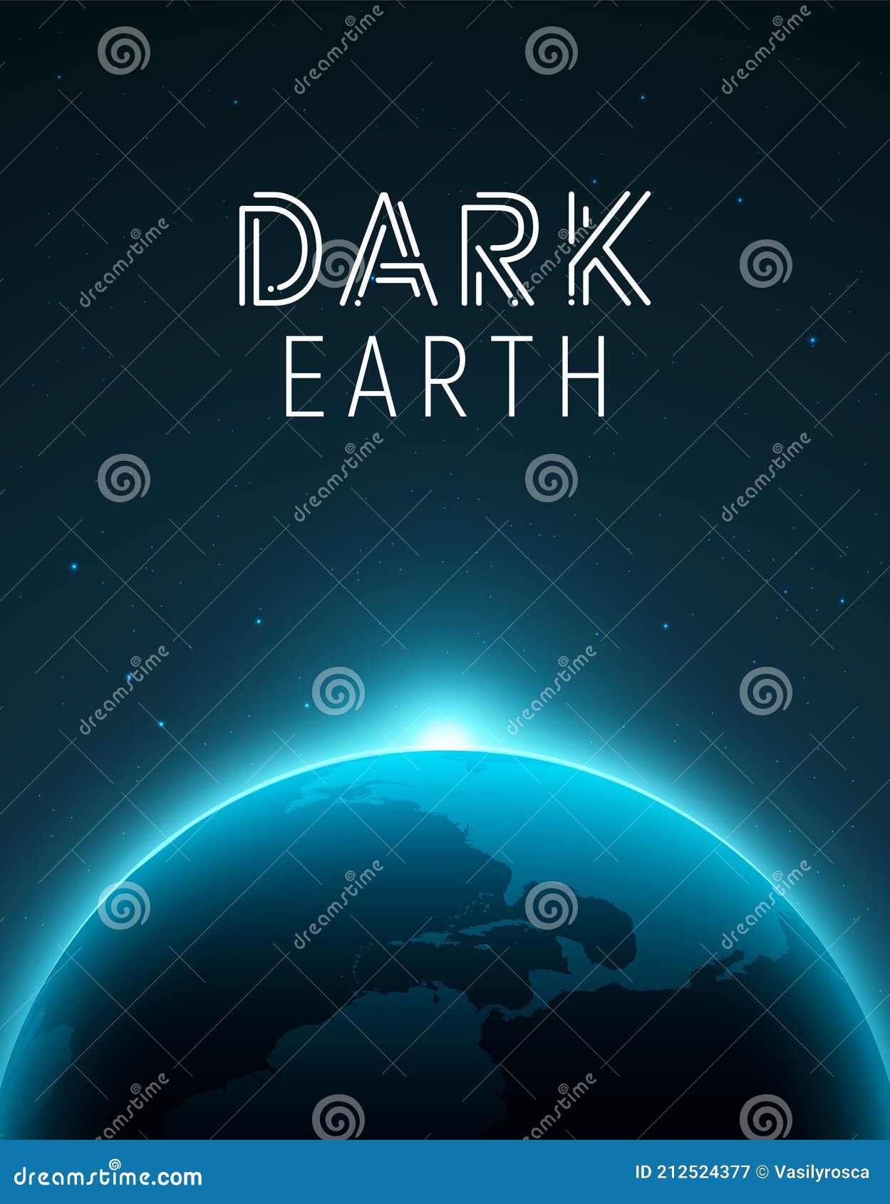 Solar Eclipse Planet Earth Space Horizon. Earth Planet World Vector ...