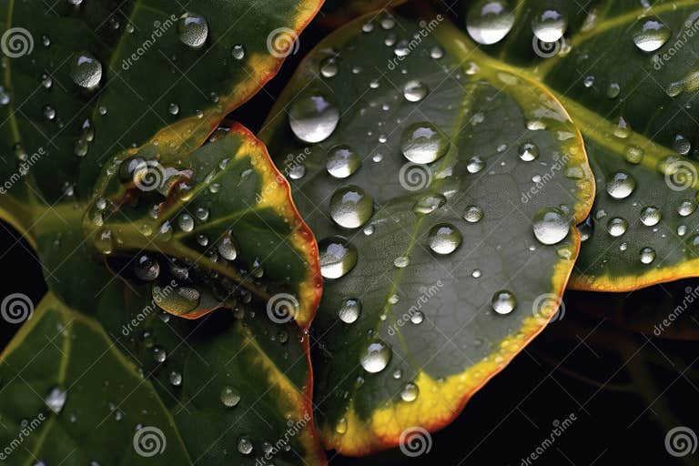 Solar Eclipse Reflecting in Raindrops on Leaves Stock Photo - Image of ...