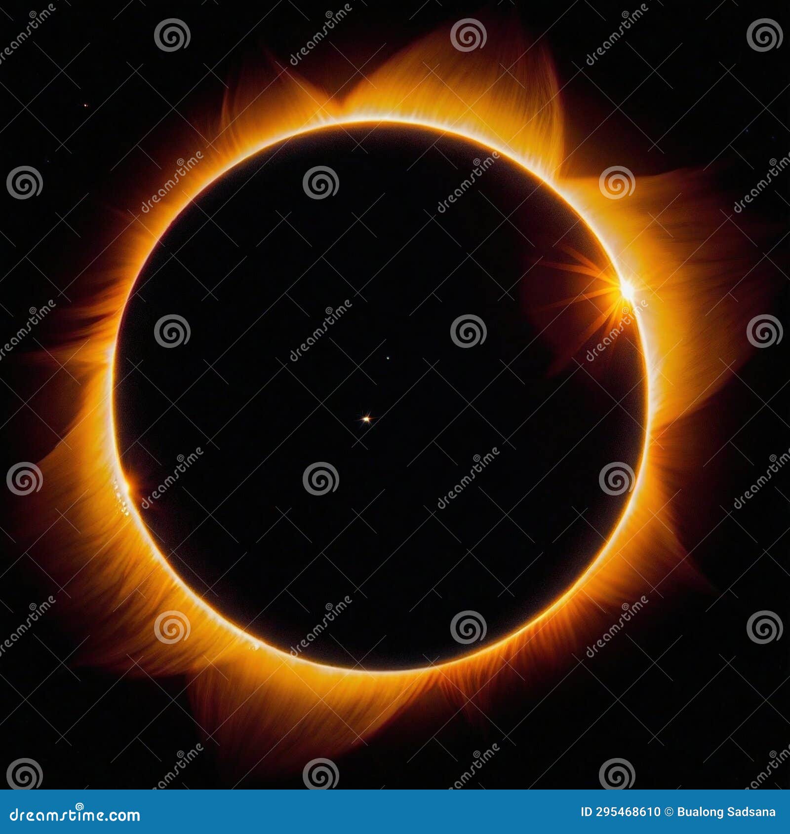 A Solar Eclipse is Seen in the Dark Stock Illustration - Illustration ...