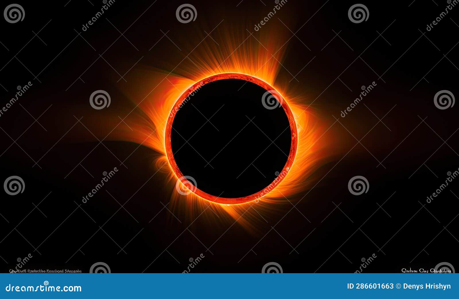 Photo of a Dramatic Solar Eclipse Against a Dark Sky Stock Illustration ...