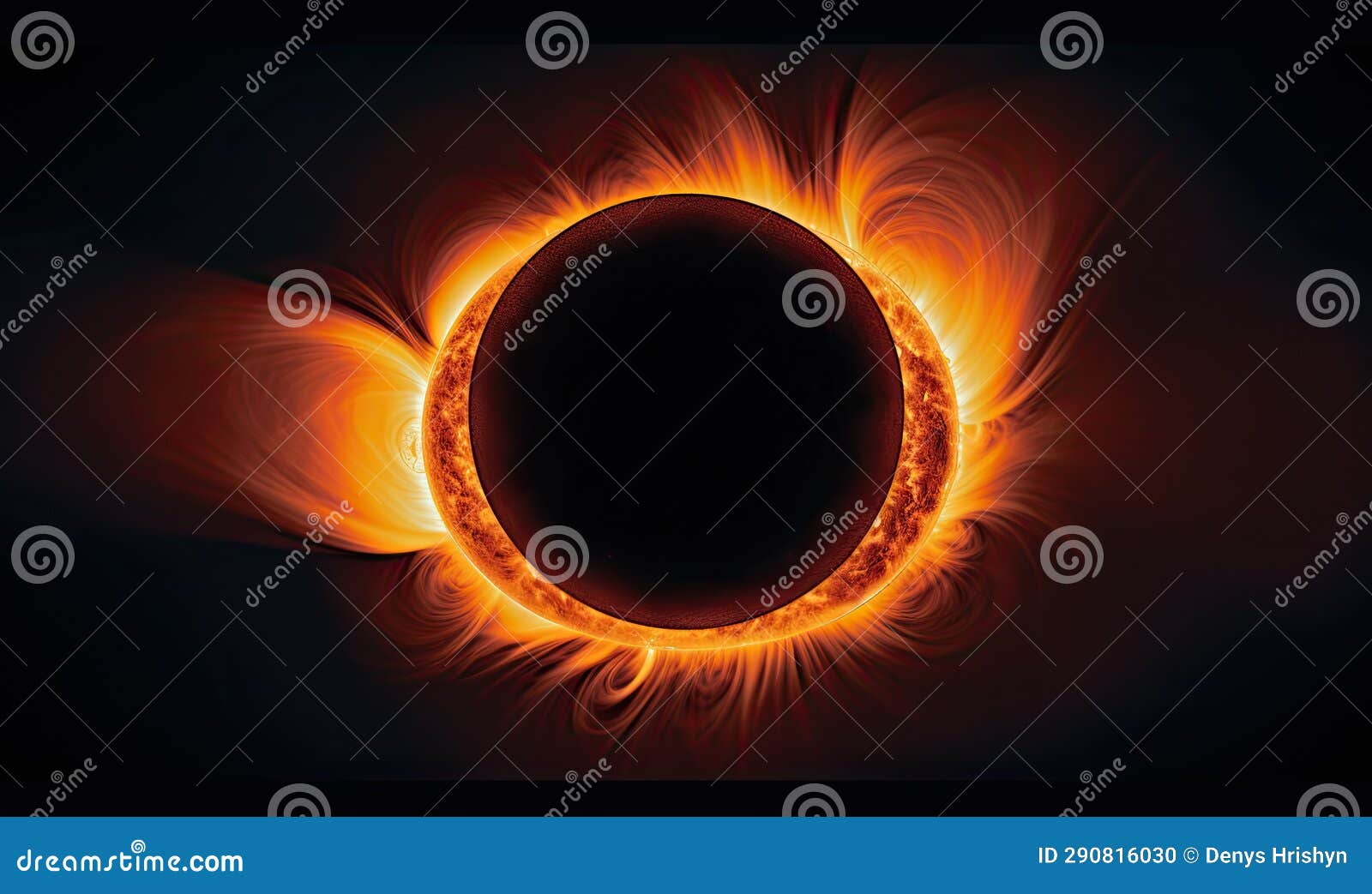 Photo of a Dramatic Solar Eclipse Against a Dark Sky Stock Illustration ...