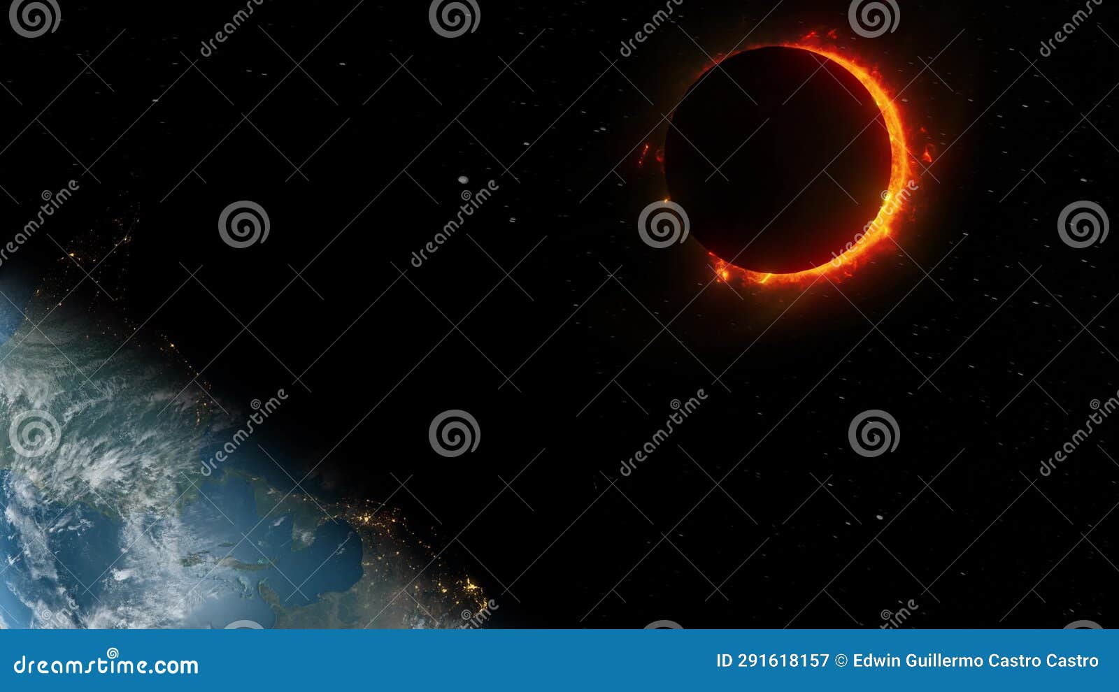 Total Solar Eclipse Seen from Earth S Orbit in Outer Space Stock Video ...
