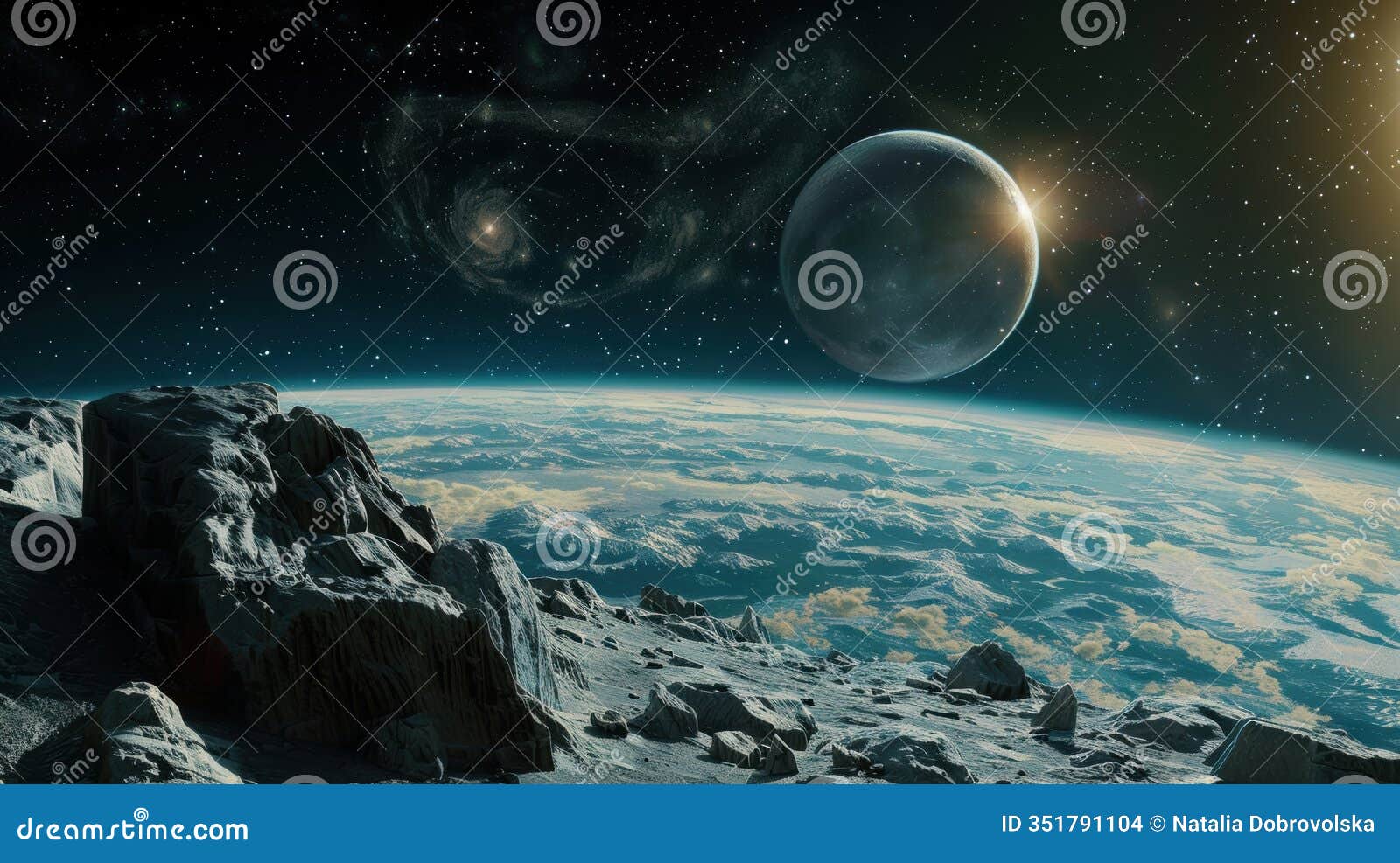 Solar Eclipse Showing Moon S Shadow on Sun and Earth during Totality ...