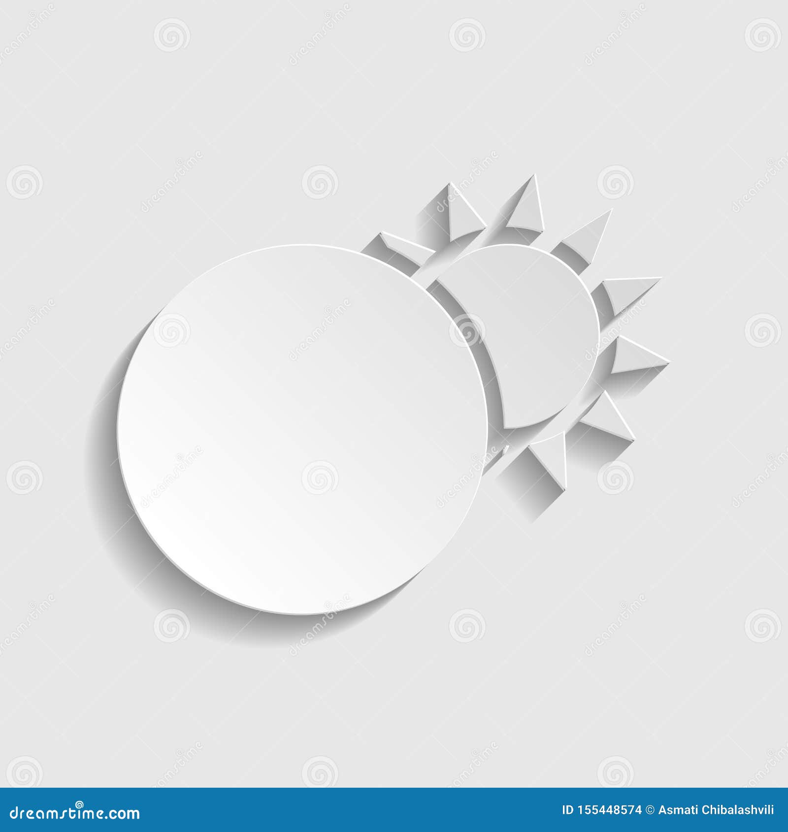 Solar Eclipse Sign. Paper Style Icon. Illustration Stock Illustration ...