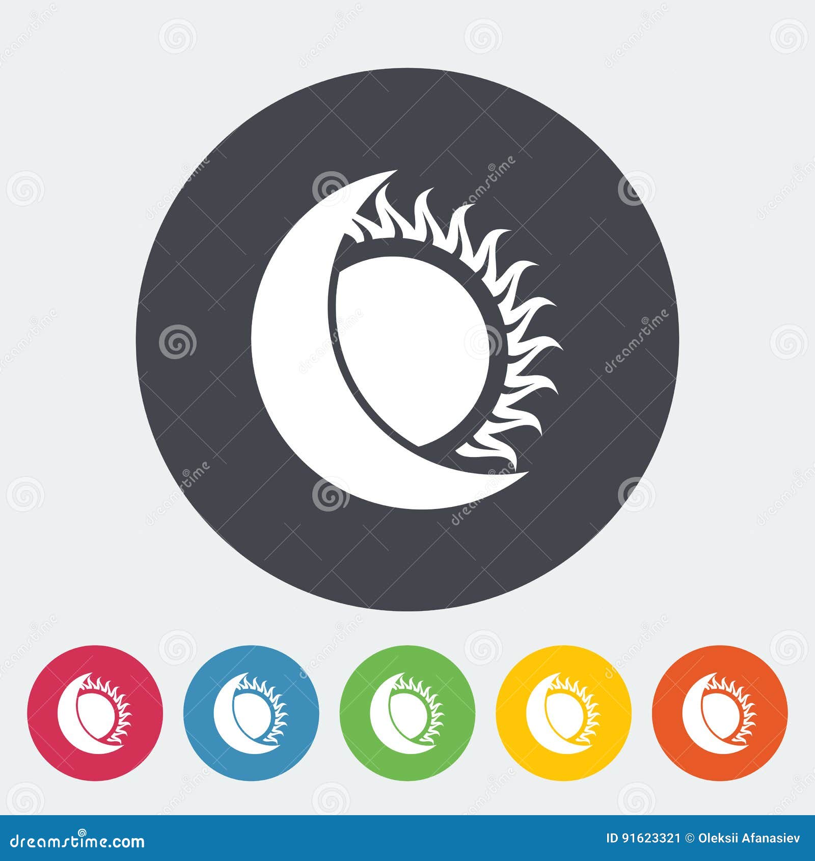 Solar eclipse single icon. stock vector. Illustration of night - 91623321