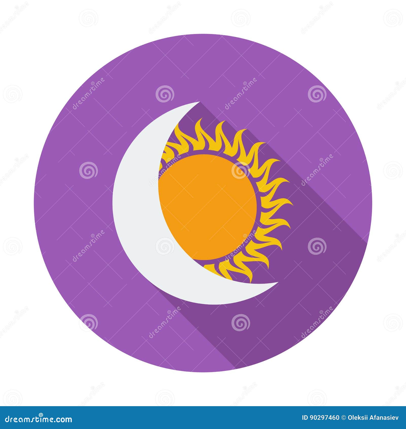 Solar eclipse single icon. stock vector. Illustration of science - 90297460