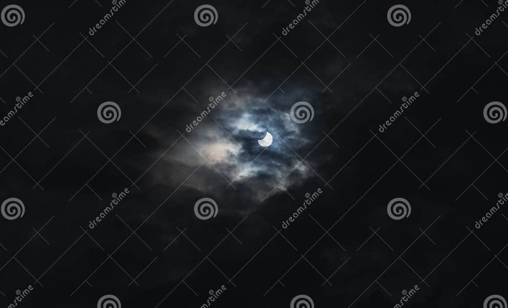 Solar Eclipse on the Sky in the Clouds, Scientific Astrological ...