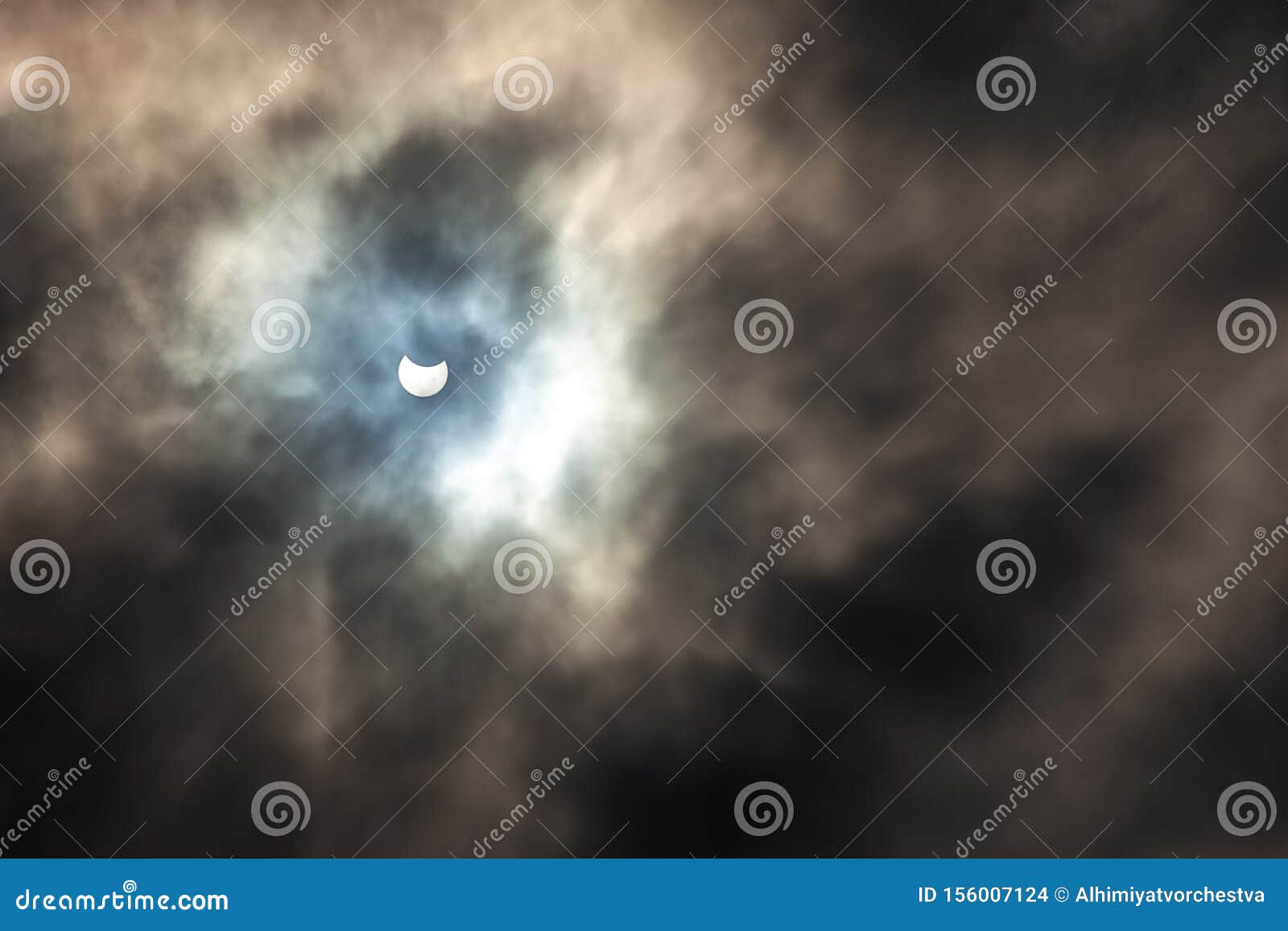Solar Eclipse, Sky in Clouds Stock Photo - Image of astrology ...