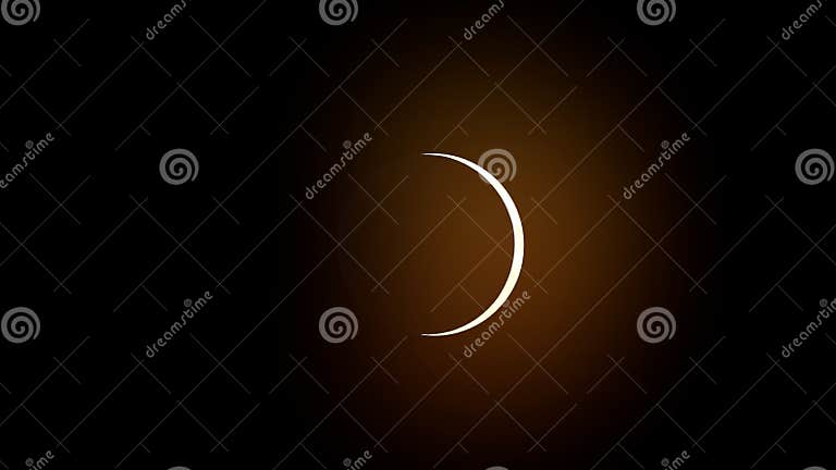 Solar Eclipse a Small Crescent Moon Covers the Sun 3d-rendering Stock ...