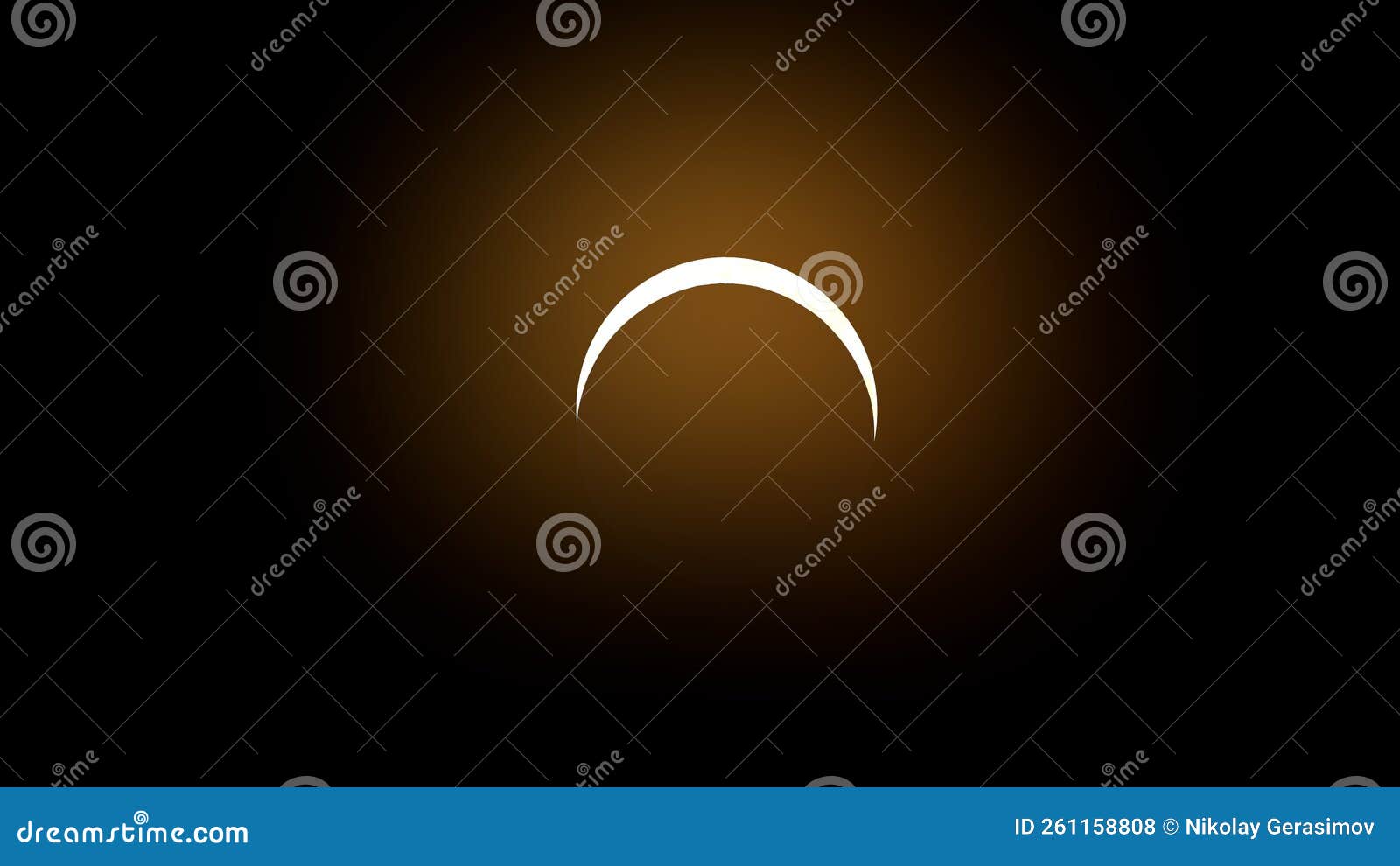 Solar Eclipse a Small Crescent Moon Covers the Sun 3d-rendering Stock ...