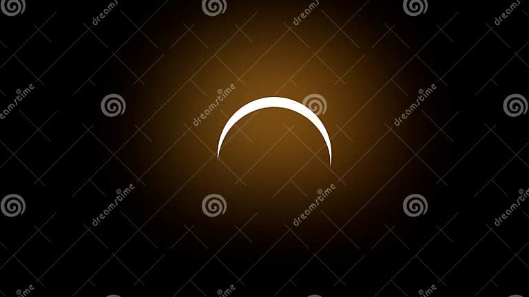 Solar Eclipse a Small Crescent Moon Covers the Sun 3d-rendering Stock ...