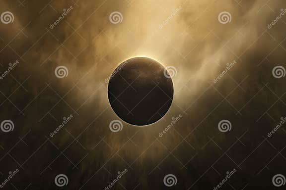 Solar Eclipse from Space with Detailed Moon Surface Stock Illustration - Illustration of nature ...