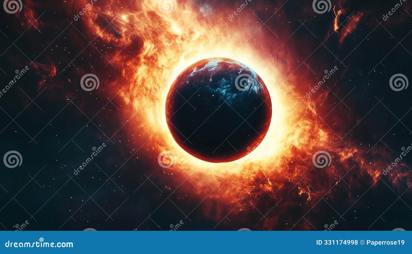 Solar Eclipse Space Planet in the Cosmos. Stock Photo - Image of ...
