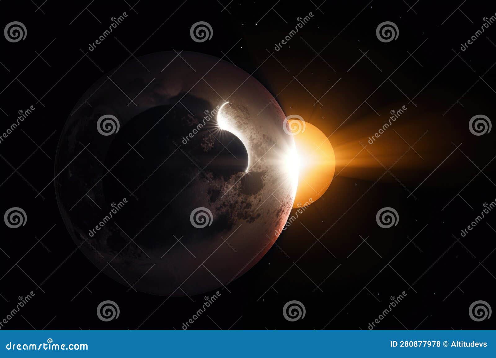 Solar Eclipse, with the Sun Being Blocked by the Moon, Visible in the ...