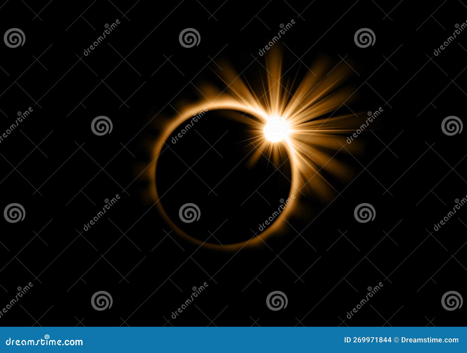 Solar Eclipse, Sun or Moon Eclipse Light Glow on Black Background ...