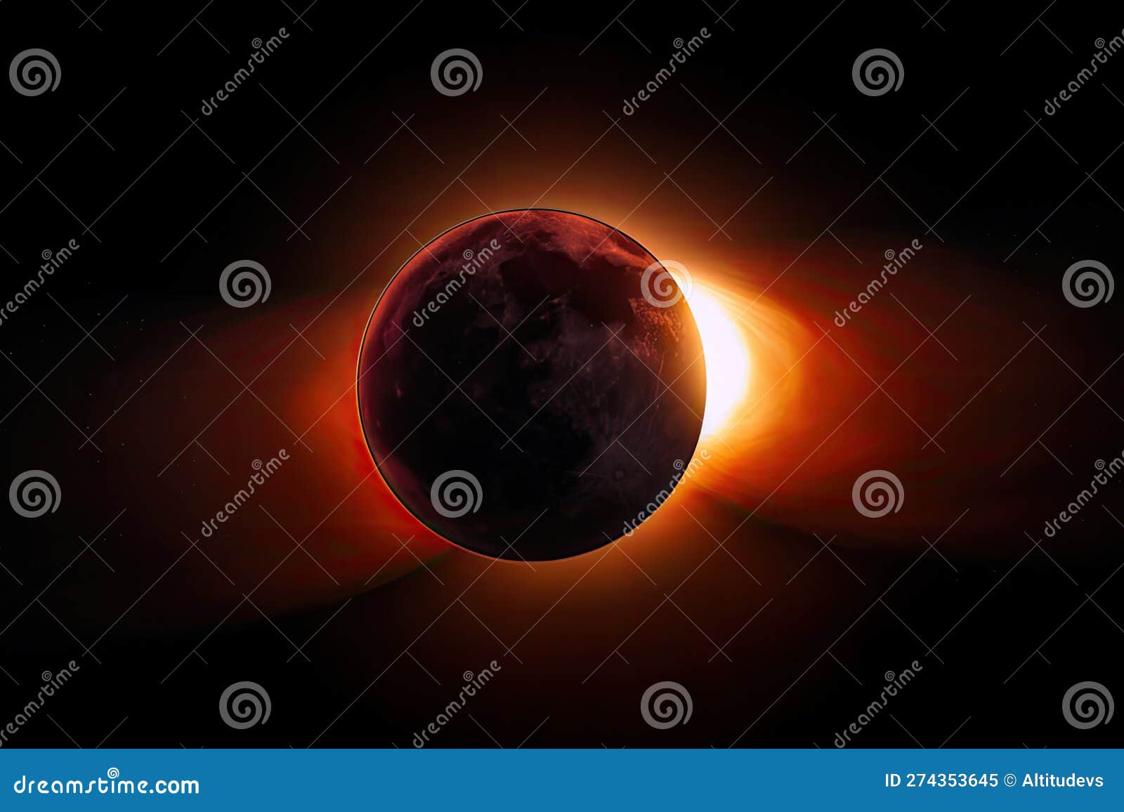 Solar Eclipse, with the Sun Partially Covered by the Moon, Casting a ...