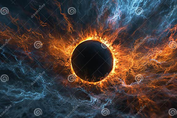 Solar Eclipse of the Sun in the Space Stock Illustration - Illustration ...