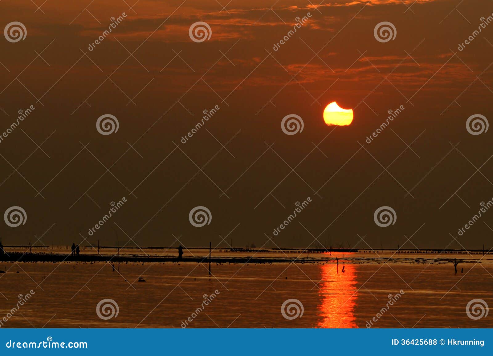 Solar eclipse at sunset stock photo. Image of eclipse - 36425688