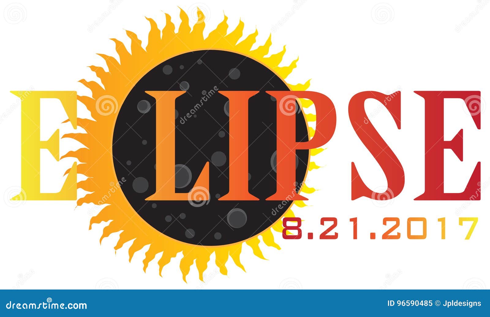 2017 Solar Eclipse Text Abstract Vector Illustration Stock Vector ...