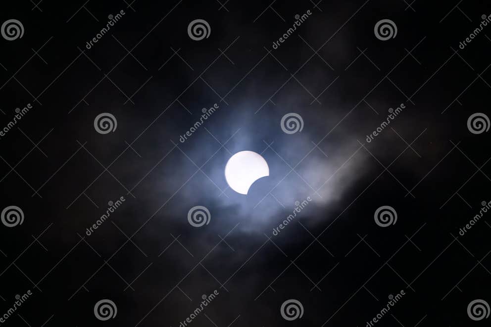 Solar eclipse in Toronto stock image. Image of ontario - 314623347