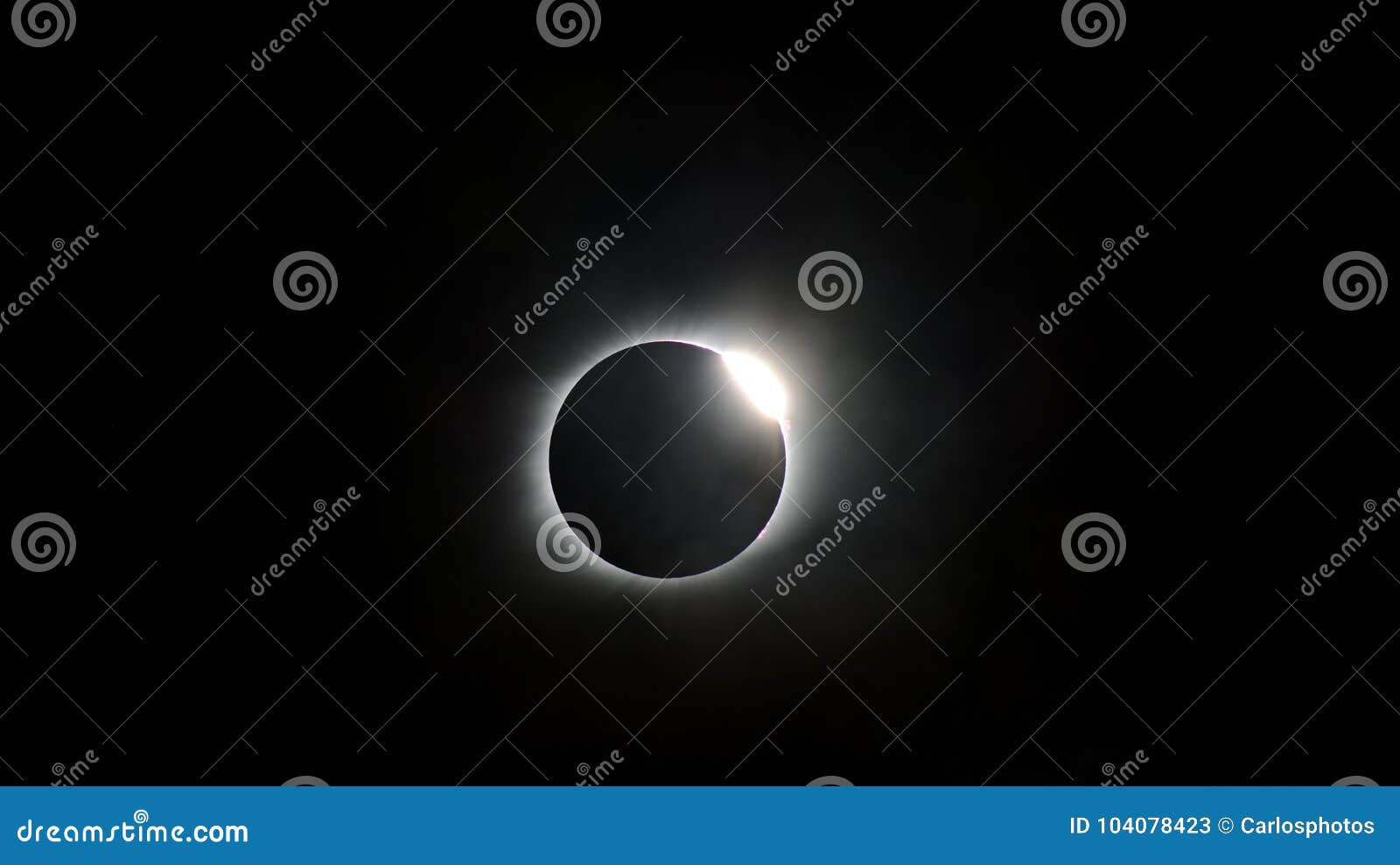 Solar Eclipse during Totality Showing Solar Flares Stock Image - Image ...
