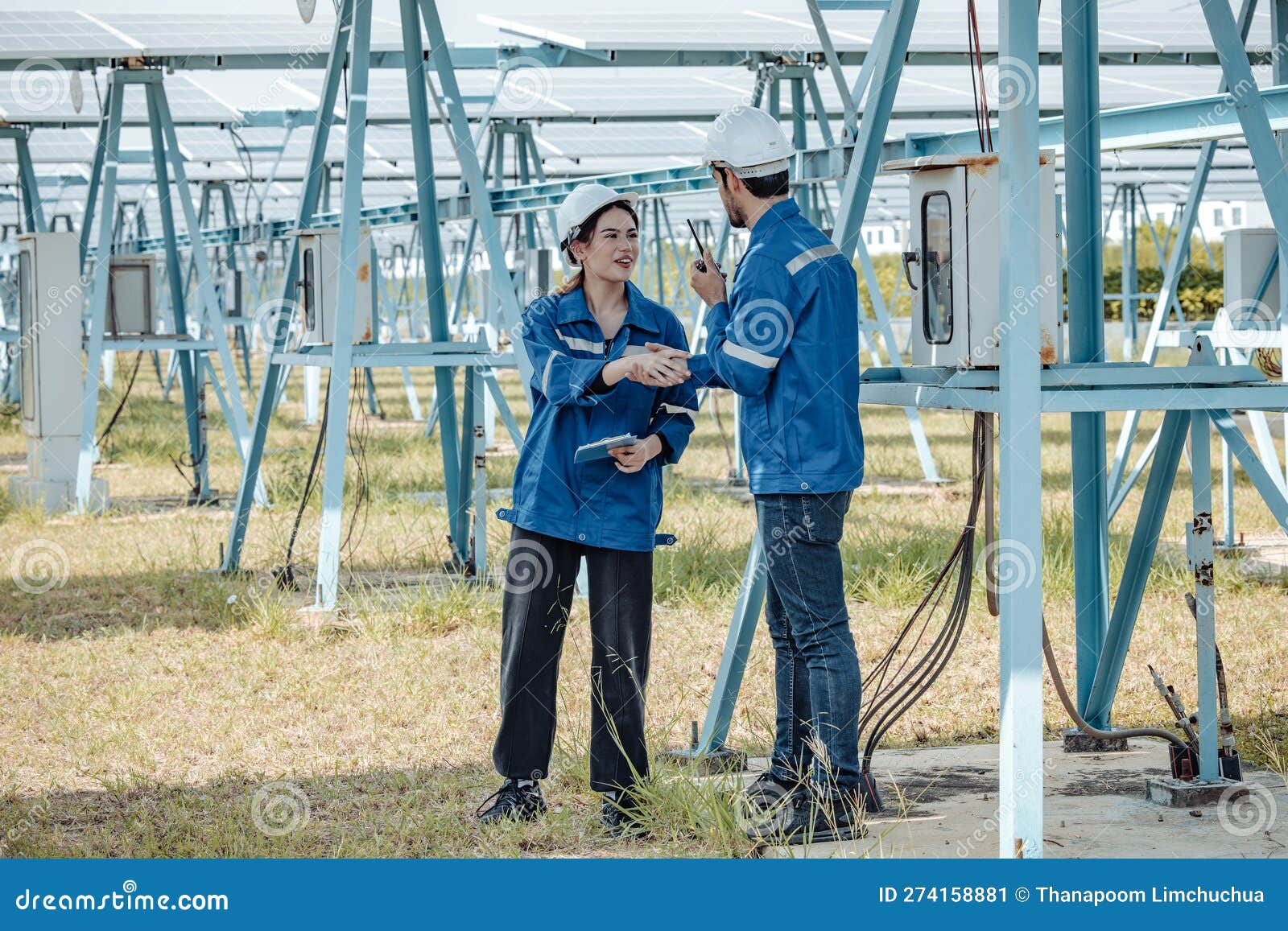 Solar Electric Installer and Practitioner Inspect Electrical Systems ...