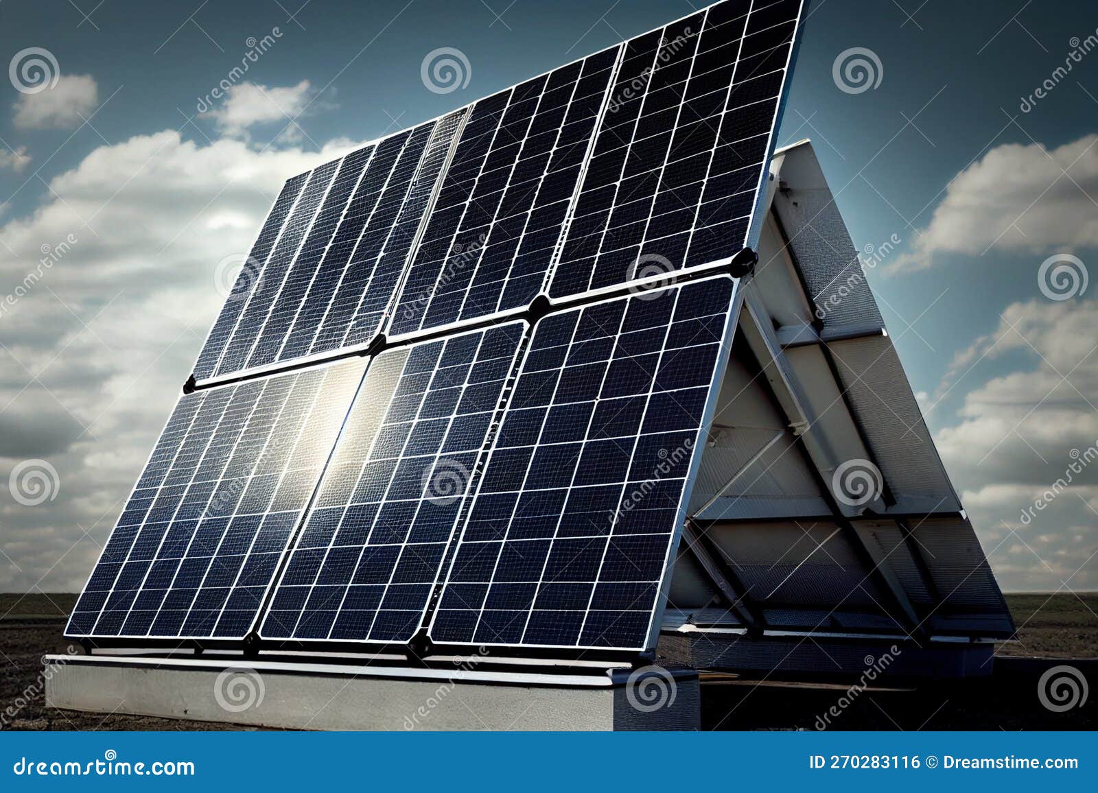 Solar Electro Panels Created with Generative Ai Stock Photo - Image of ...