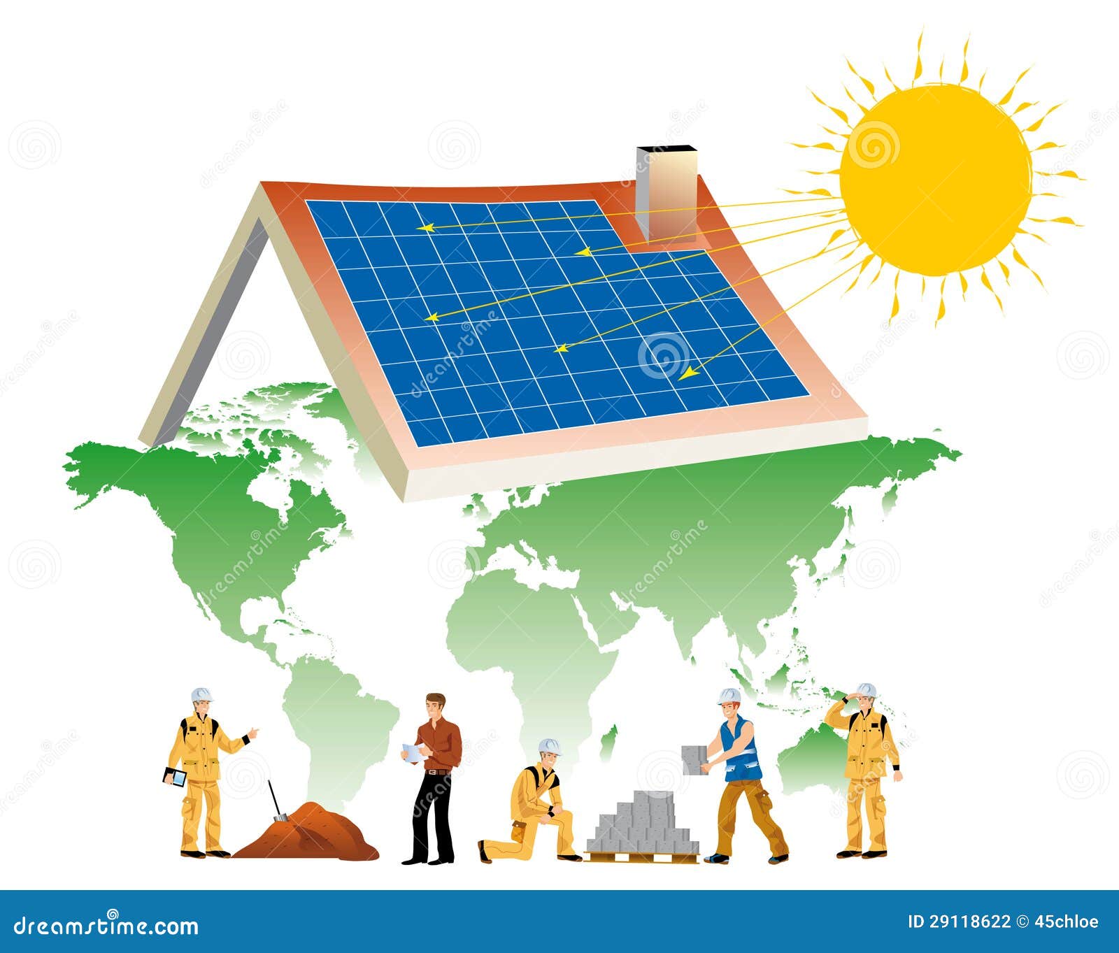 Solar energy stock illustration. Illustration of builder - 29118622