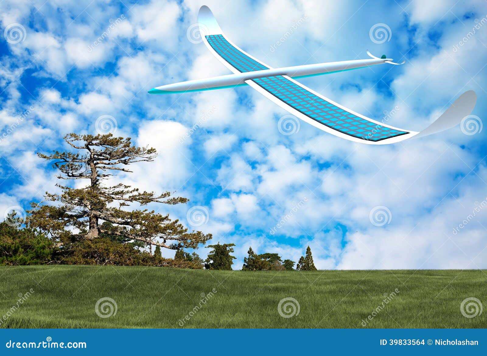 Solar energy airplane stock photo. Image of future, ecological - 39833564