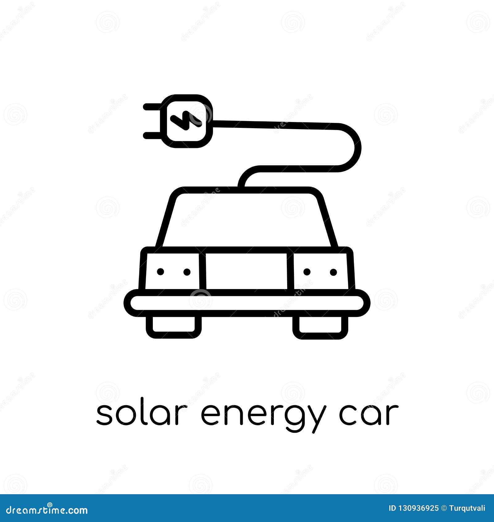 Solar Energy Car Icon. Trendy Modern Flat Linear Vector Solar En Stock ...