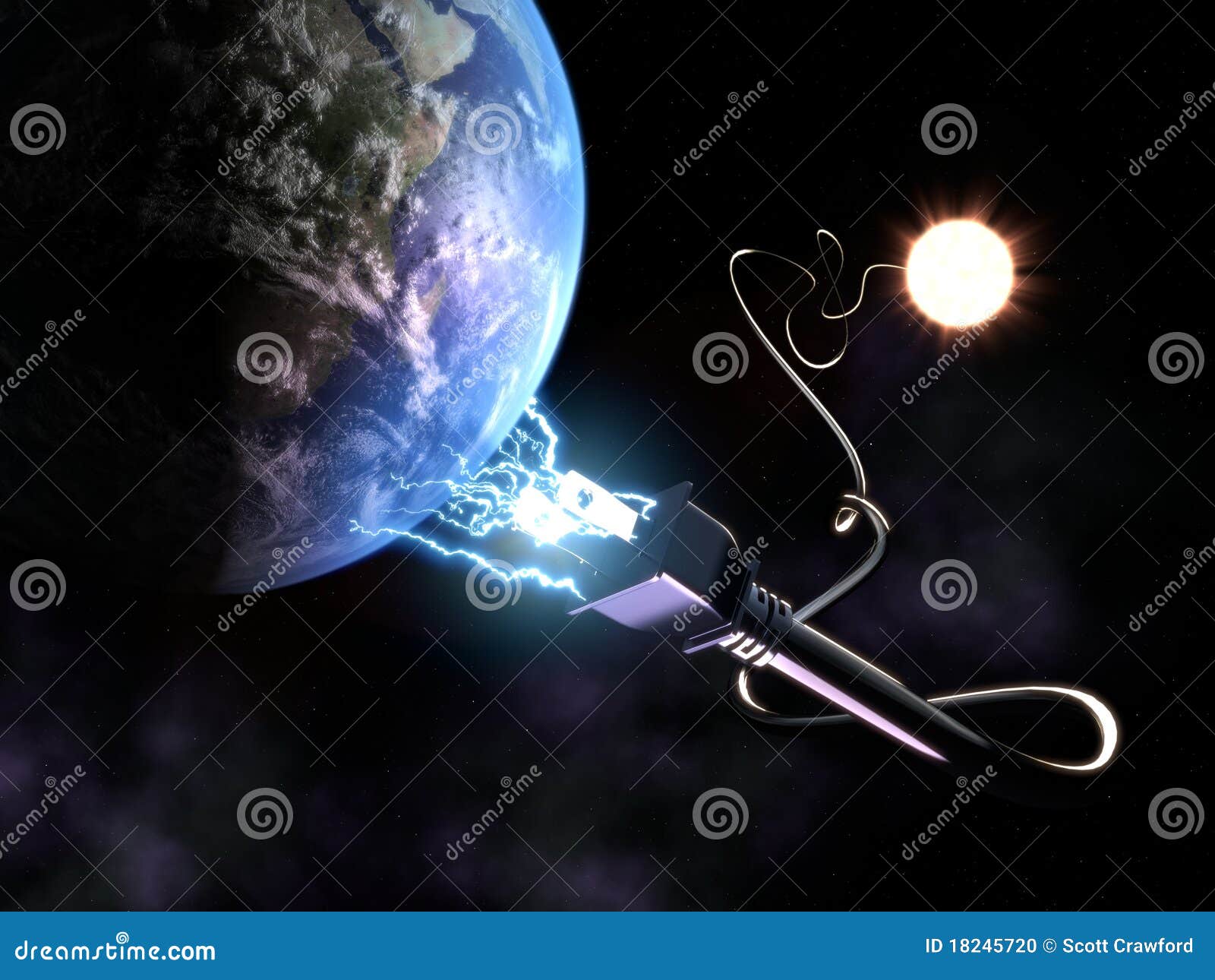 Solar Energy Concept stock illustration. Illustration of electric ...