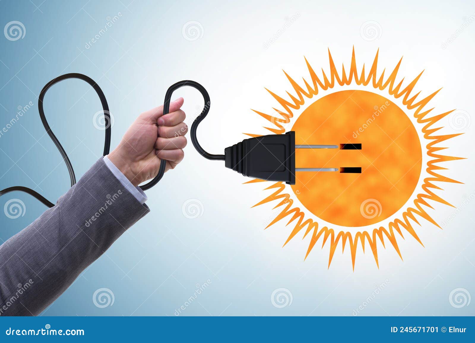 Solar Energy Concept with Sun and Socket Stock Image - Image of ecology ...