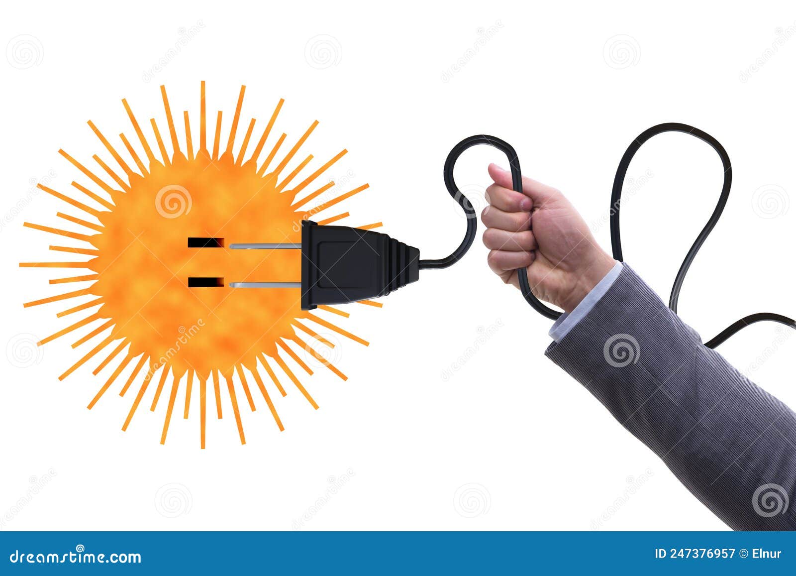 Solar Energy Concept with Sun and Socket Stock Image - Image of home ...