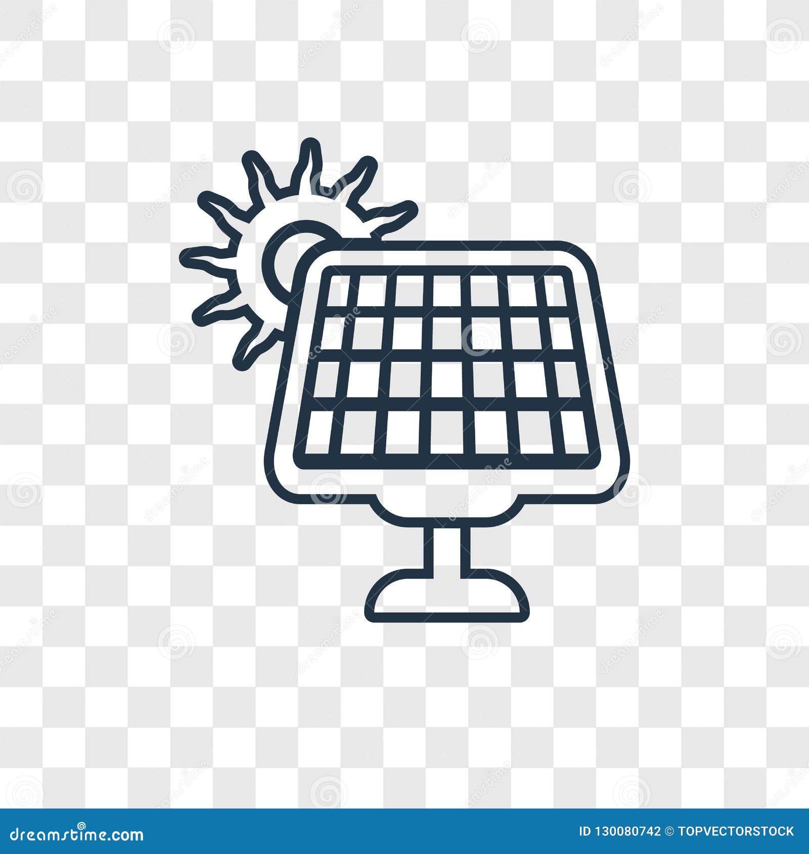 Solar Energy Concept Vector Linear Icon Isolated on Transparent Stock ...