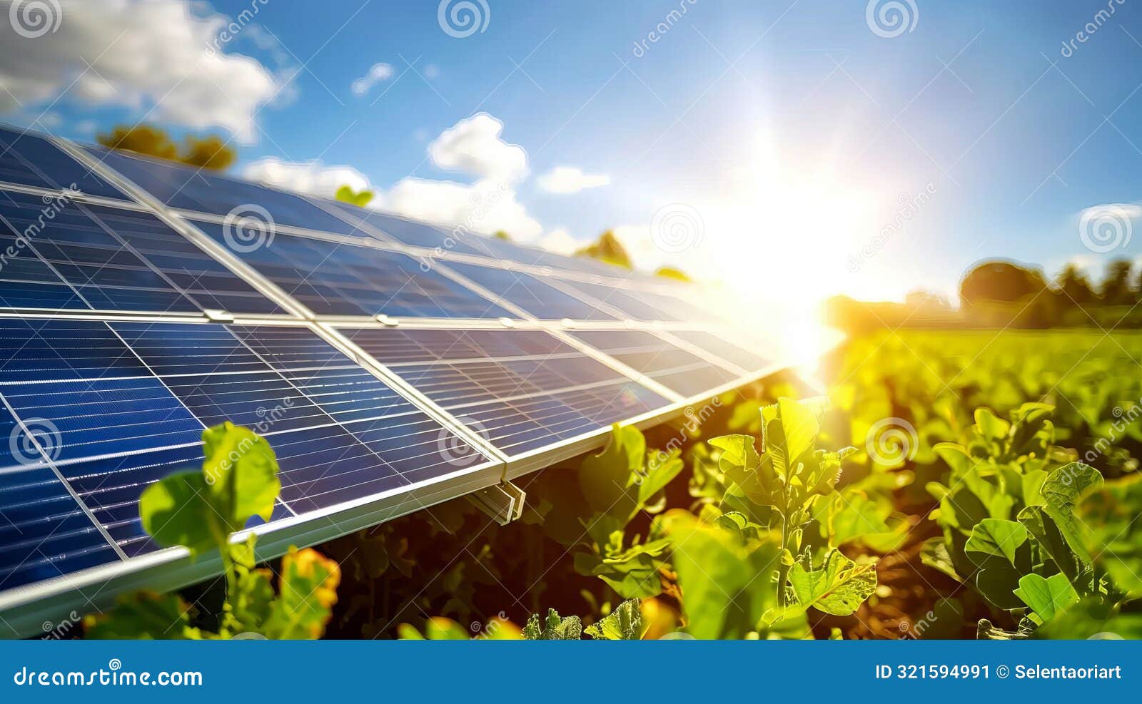 Solar Energy in Crop Fields Stock Illustration - Illustration of cells ...