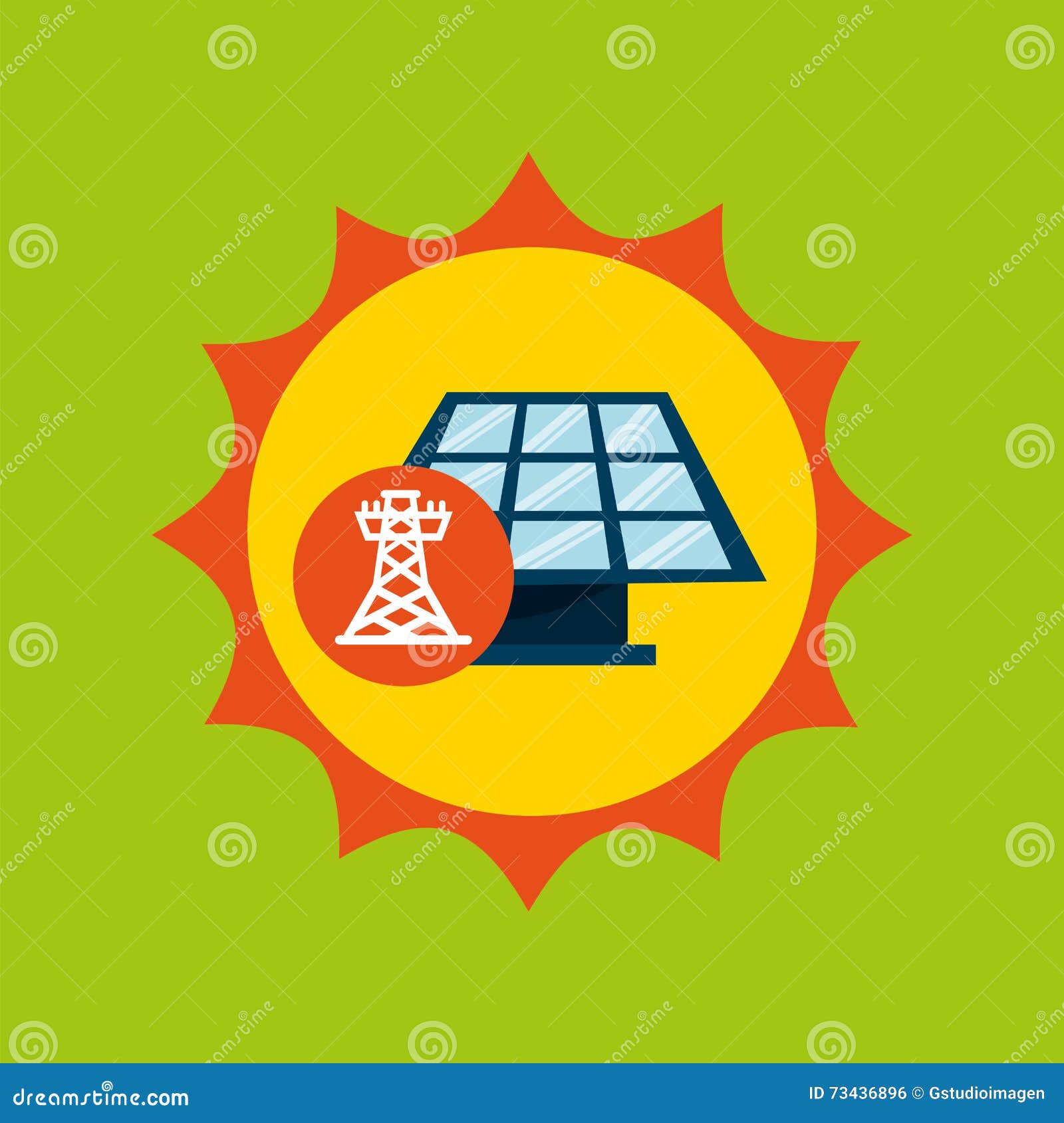 Solar energy design stock illustration. Illustration of alternative ...
