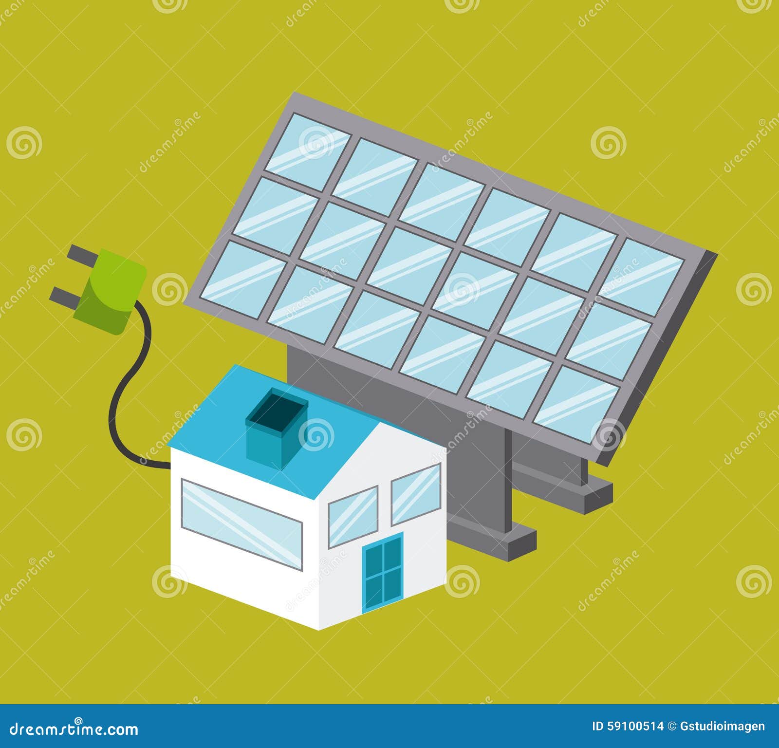 Solar energy stock vector. Illustration of ecologic, natural - 59100514