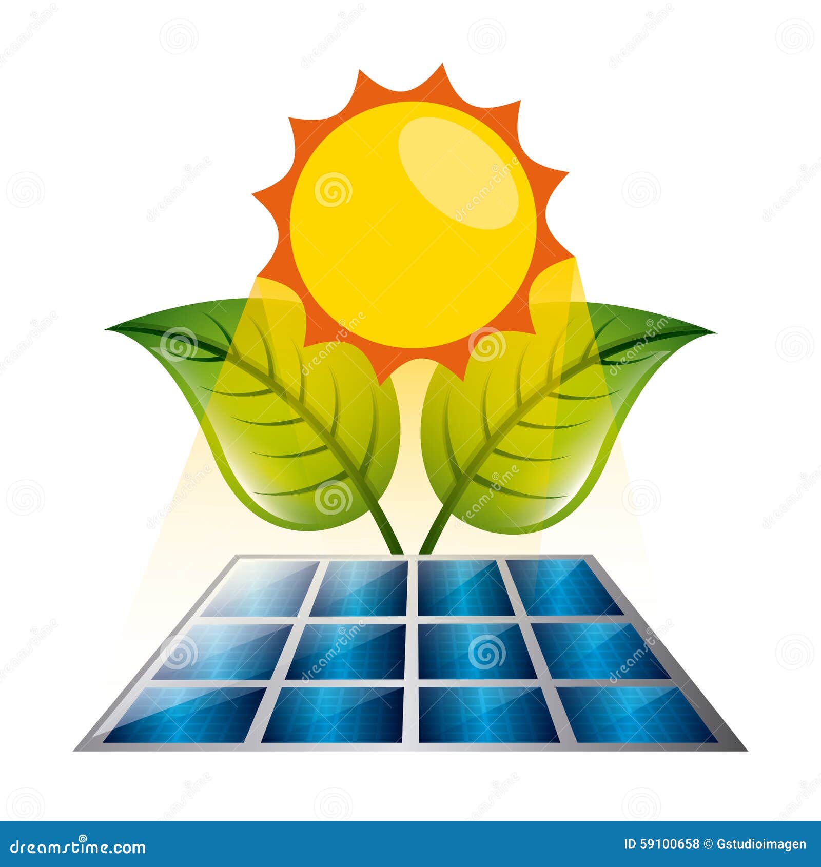 Solar energy stock vector. Illustration of nature, light - 59100658