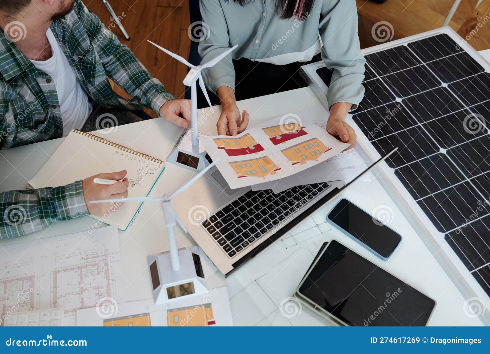 Solar Energy Engineer Helping Client Stock Image - Image of technology ...