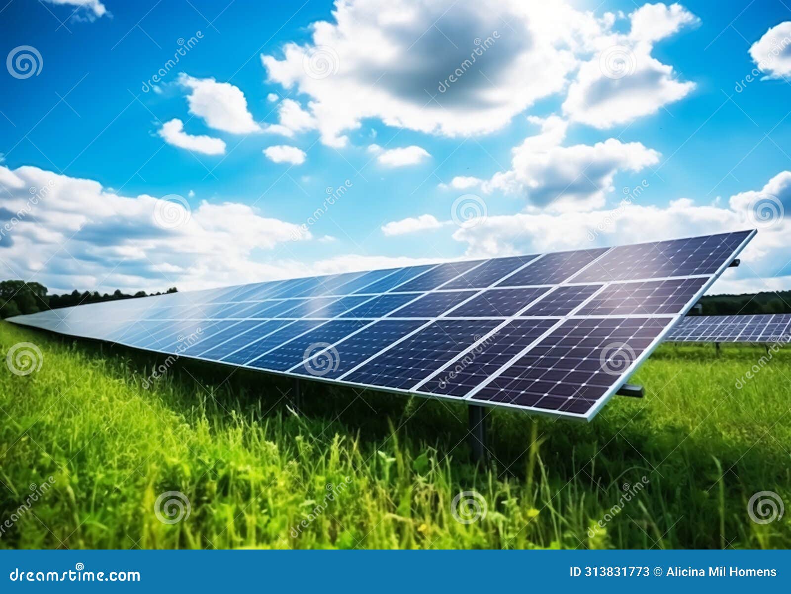 Solar Energy Generated by Photovoltaic Panels. AI Generated Stock ...