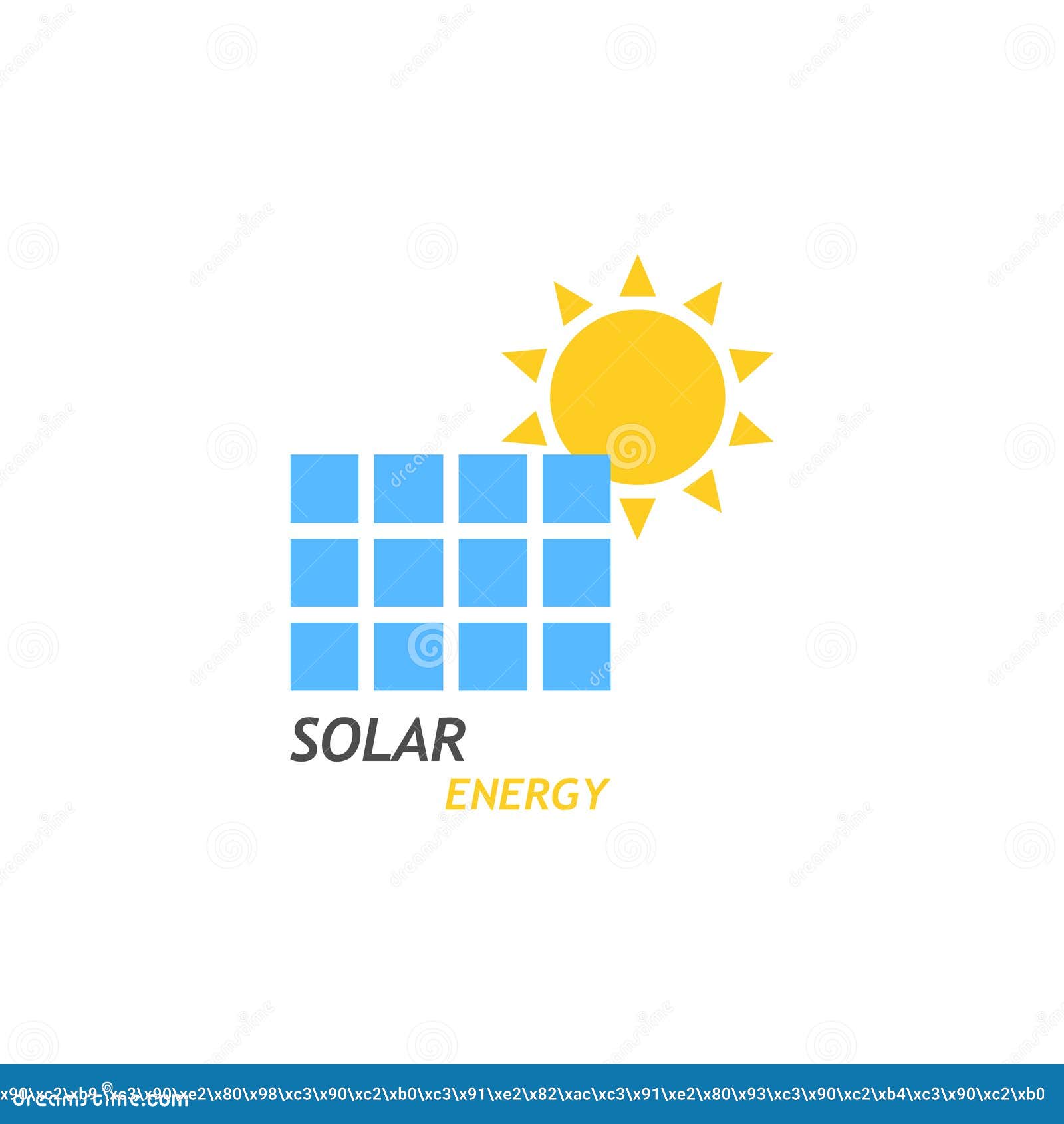 Solar Energy Icon. Frontal Solar Panel Blue Vector Illustration Stock ...