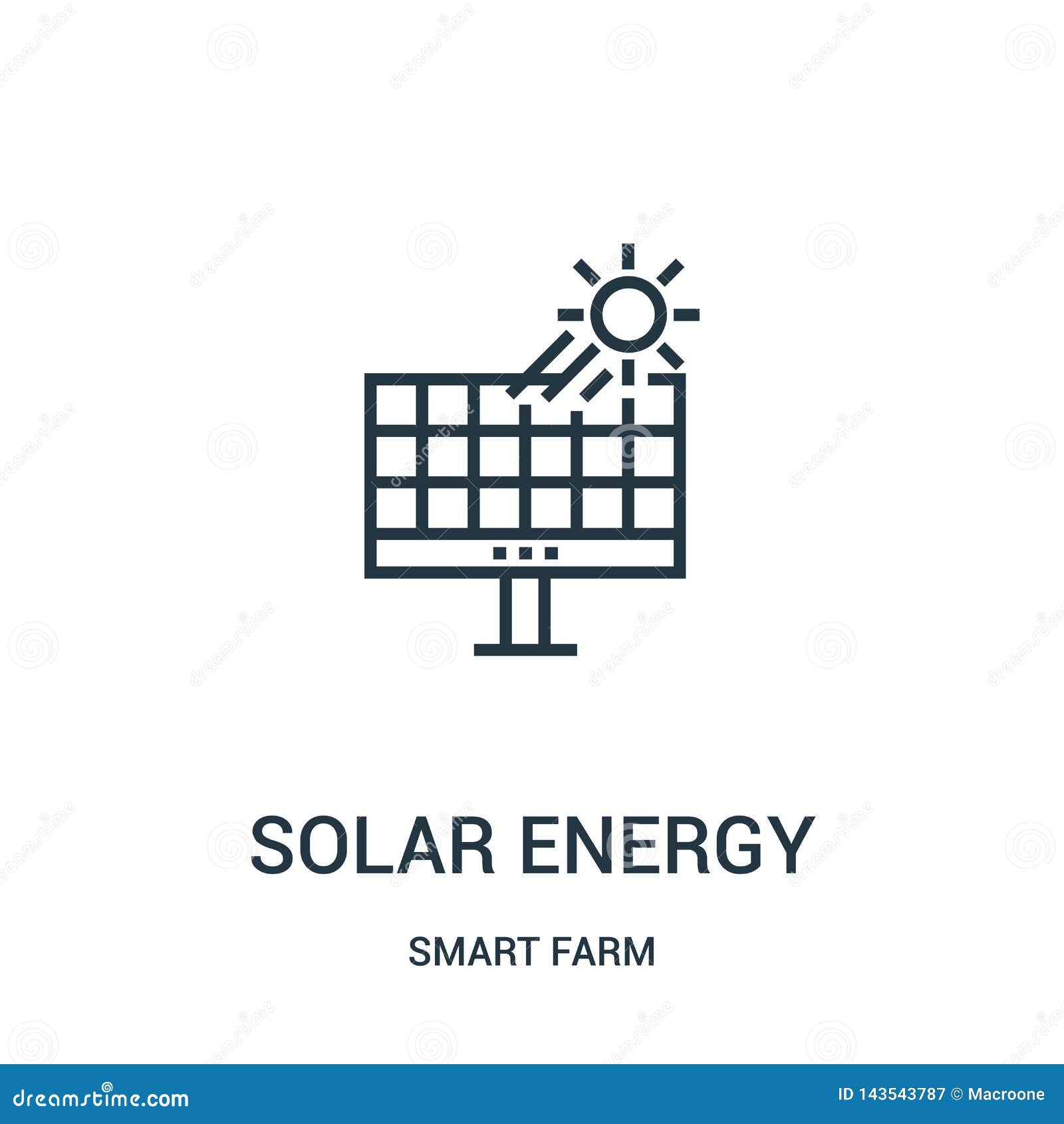 Solar Energy Icon Vector from Smart Farm Collection. Thin Line Solar ...