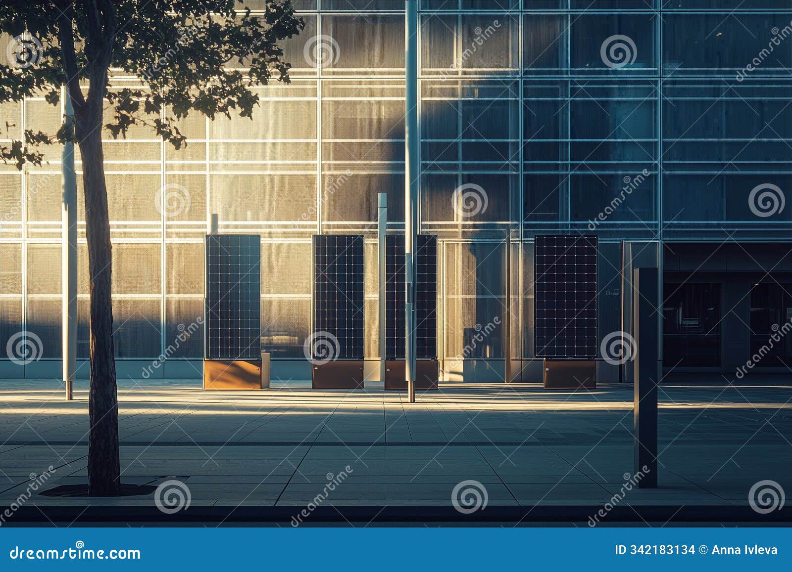 Solar Energy Installation with Vertical Solar Panels in an Urban ...