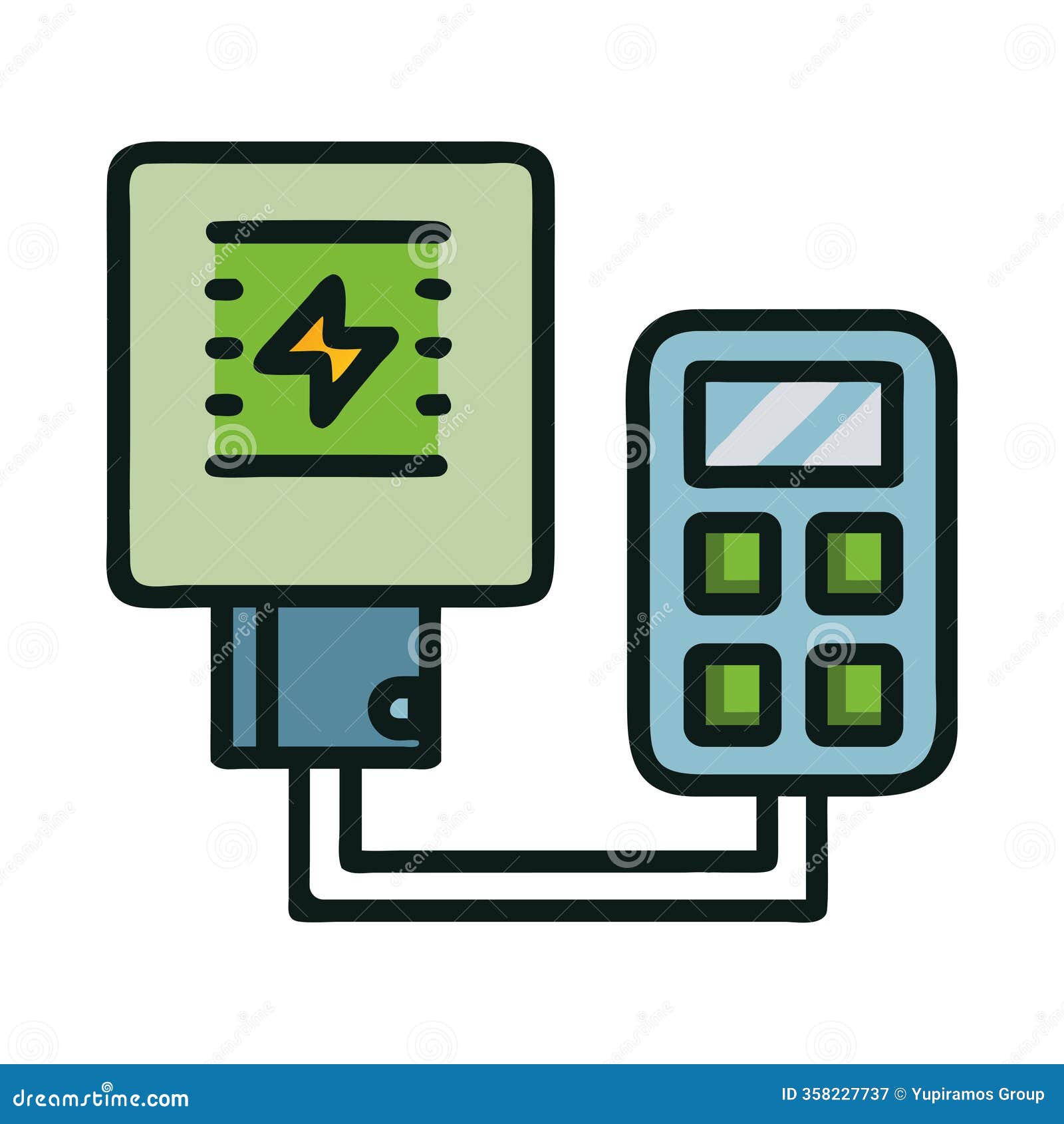 Solar Energy Inverter and Power Control System Illustration Stock ...